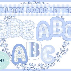 3 Sets of Hydrangea Blue Bulletin Board Letters - Etsy