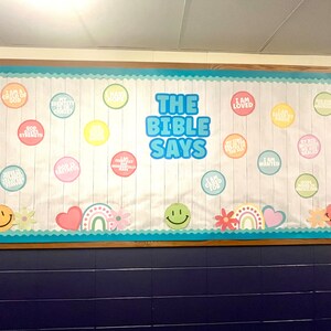 The Bible Says Bright Bulletin Board Kit With Gods Promises for Kids - Etsy
