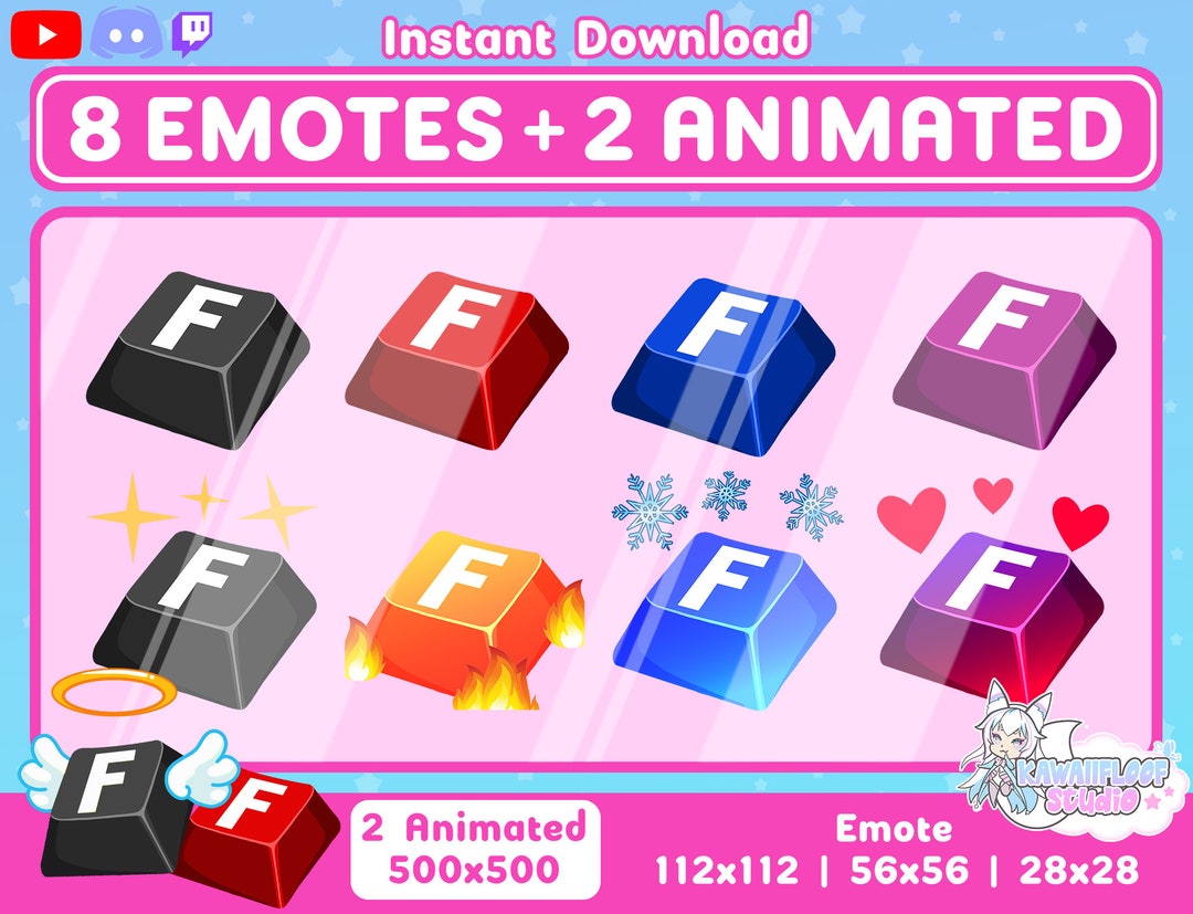 Twitch F KEY Emote | Animated | Discord | Youtube - Etsy