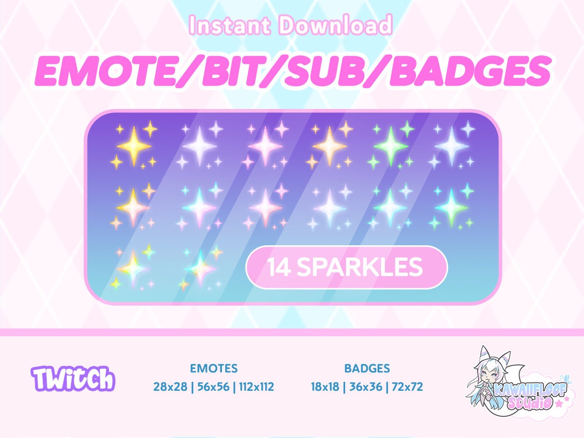 Twitch Sparkles Emotes & Badges | Rainbow | Stars | Cute | Stream - Etsy