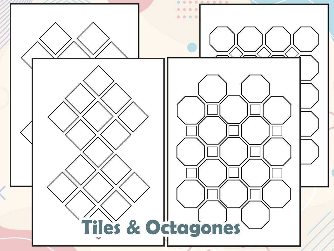 12 Zentangle Pattern Templates, Blank Zentangle Tiles, Creative ...