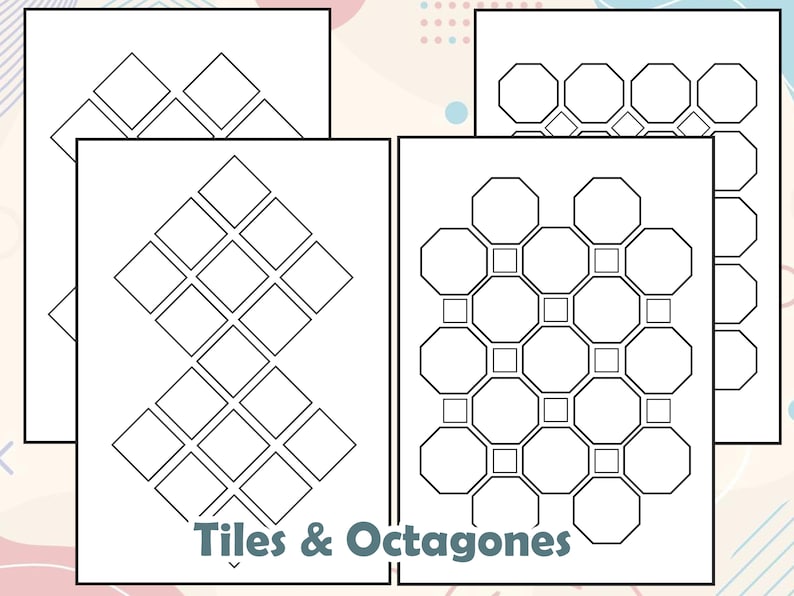 12 Zentangle Pattern Templates, Blank Zentangle Tiles, Creative ...