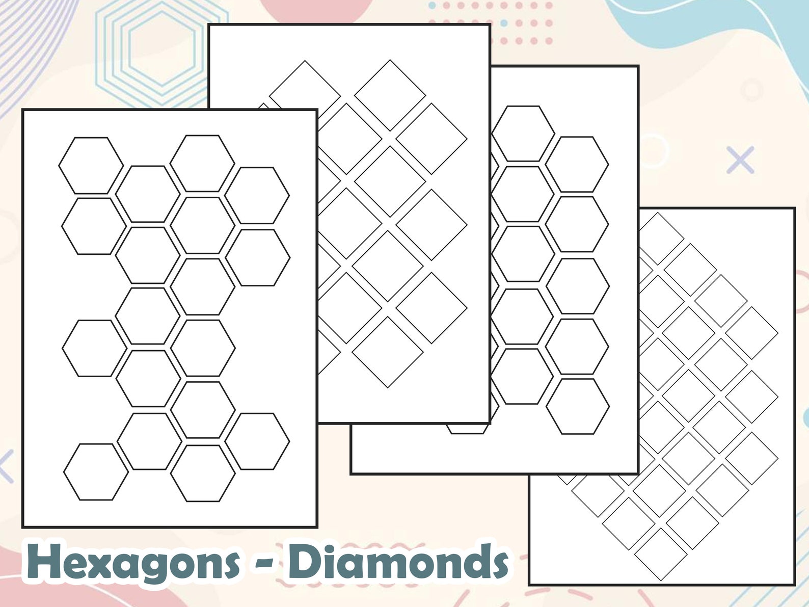 10 Zentangle Pattern Templates, Blank Zentangle Tiles, Creative ...