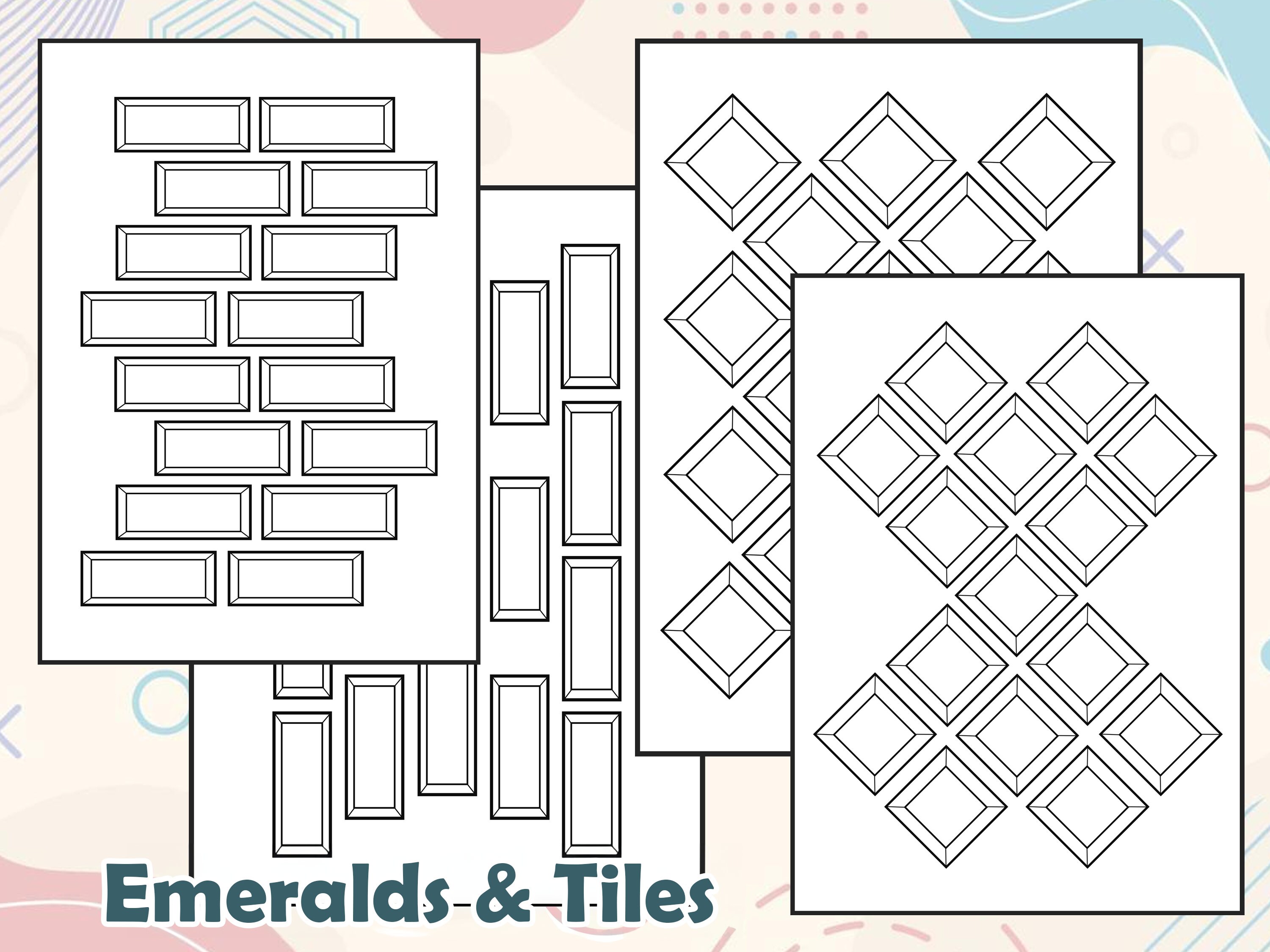 12 Zentangle Pattern Templates, Blank Zentangle Tiles, 3D Creative ...