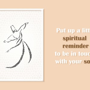 Minimalist Whirling Dervish Printable Sufi Wall Art Home Decor, Rumi ...