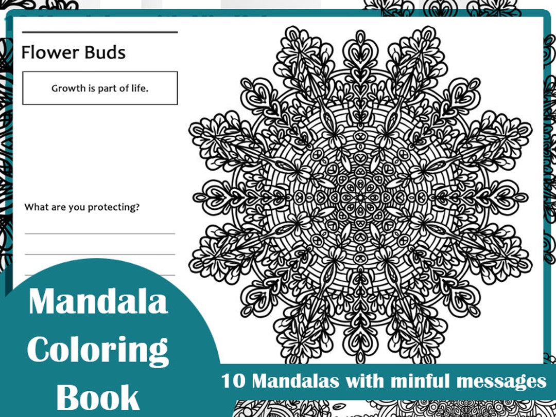 Mandala Coloring Pages, Mindfulness Messages, Mandala Coloring Book ...