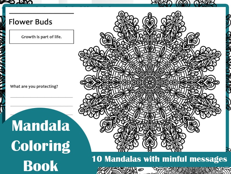 Mandala Coloring Pages, Mindfulness Messages, Mandala Coloring Book ...