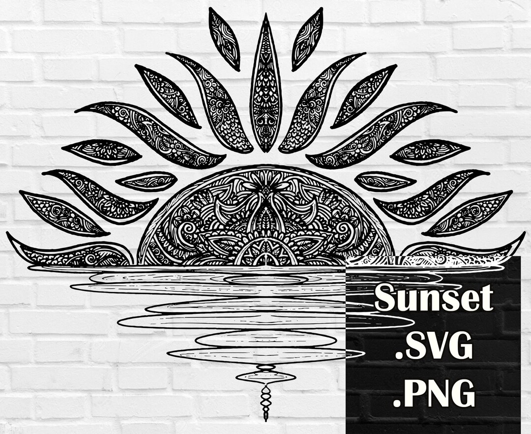 Sunset Sunrise SVG, Sunset Design for Cricut, Sunset Silhouette, Sunset ...