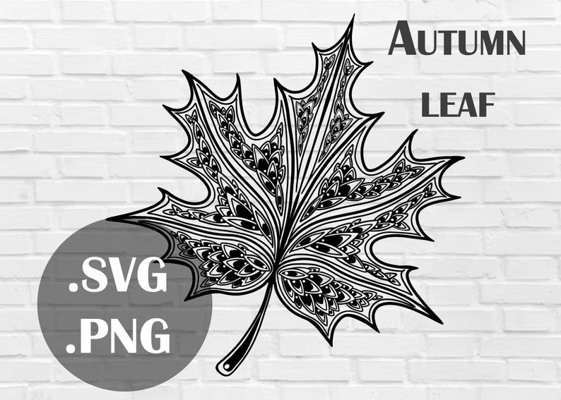Autumn Leaf SVG PNG Detailed & Simple Fall Leaf Design for Cricut ...
