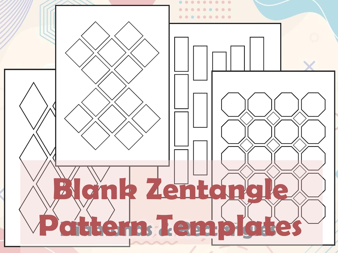 12 Zentangle Pattern Templates, Blank Zentangle Tiles, Creative ...