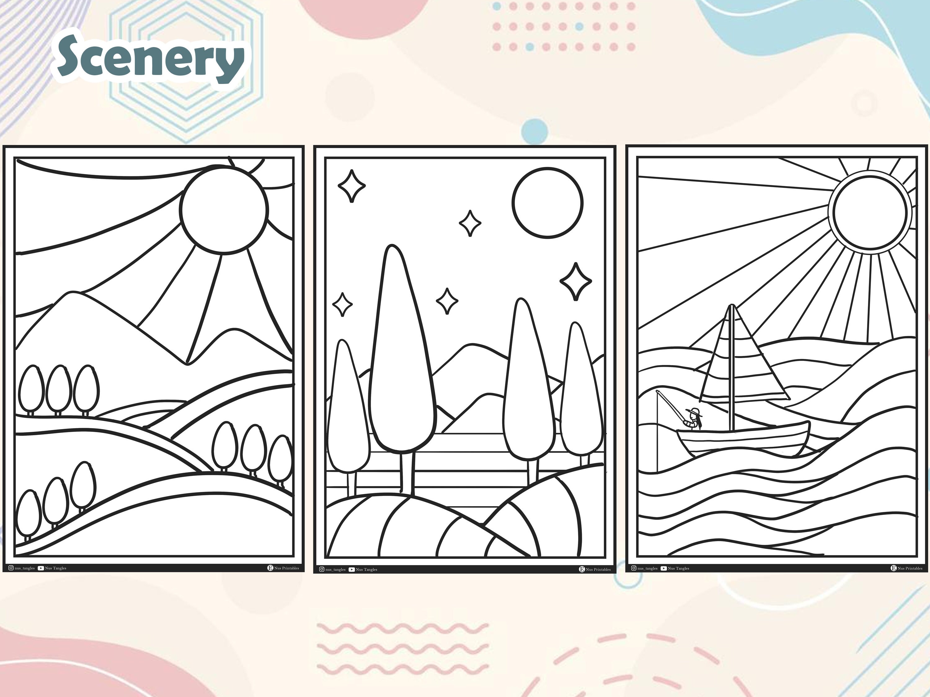 10 Creative Zentangle Patterns Practice Sheets, Botanical Zentangle ...