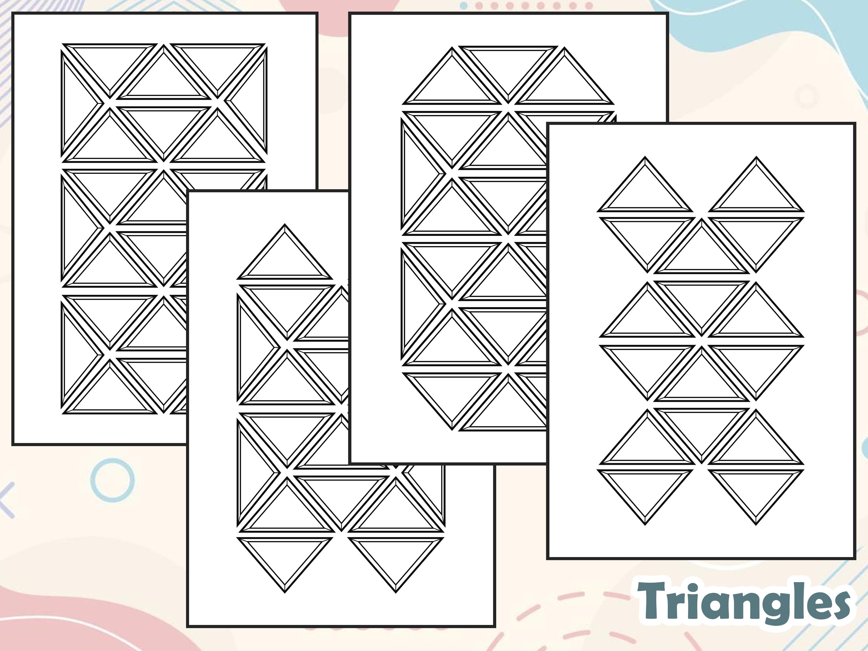 12 Zentangle Pattern Templates, Blank Zentangle Tiles, 3D Creative ...