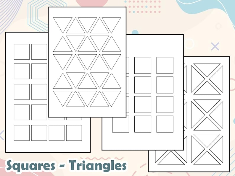 10 Zentangle Pattern Templates, Blank Zentangle Tiles, Creative ...