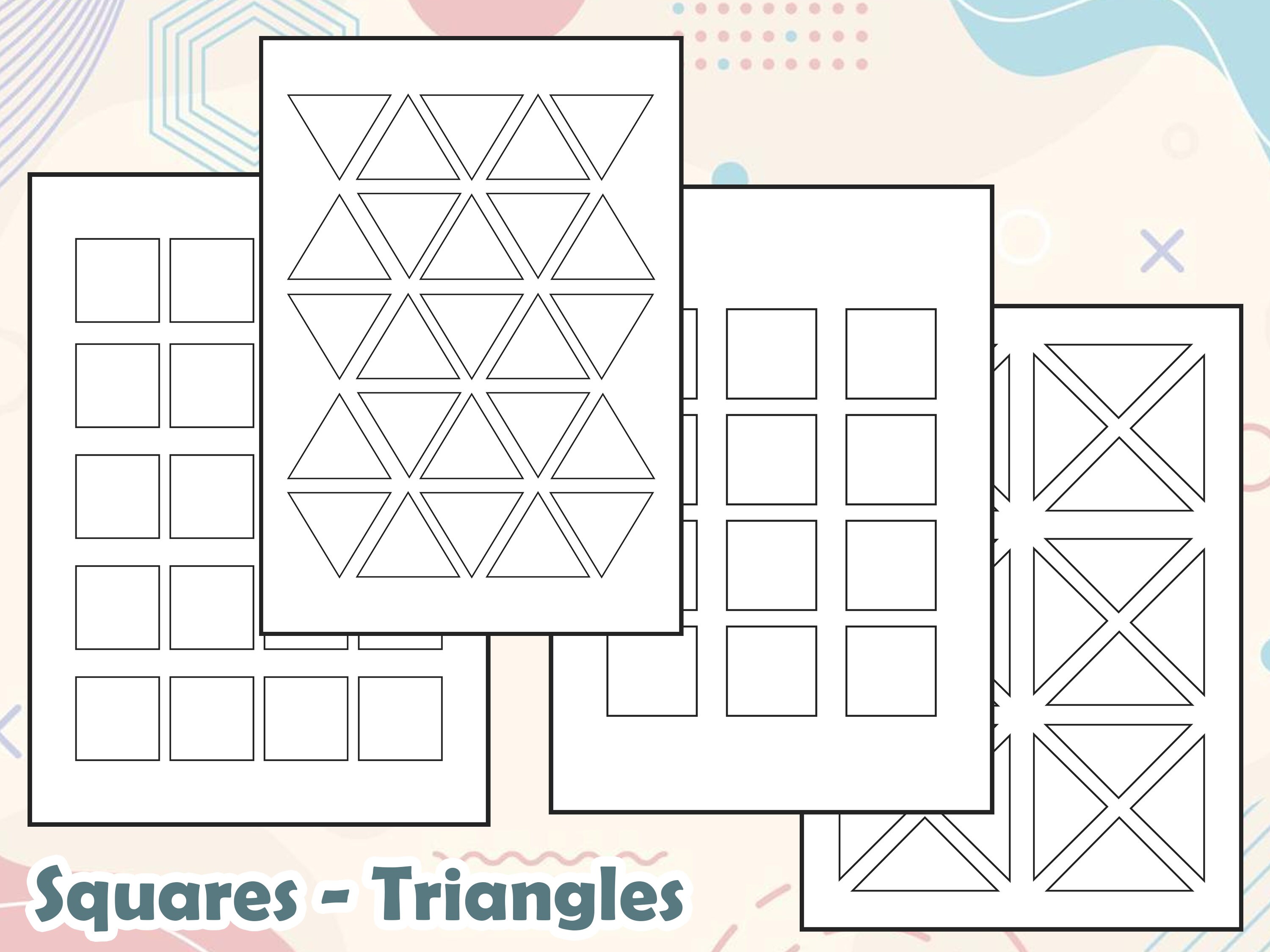 10 Zentangle Pattern Templates, Blank Zentangle Tiles, Creative ...