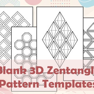12 Zentangle Pattern Templates, Blank Zentangle Tiles, 3D Creative ...