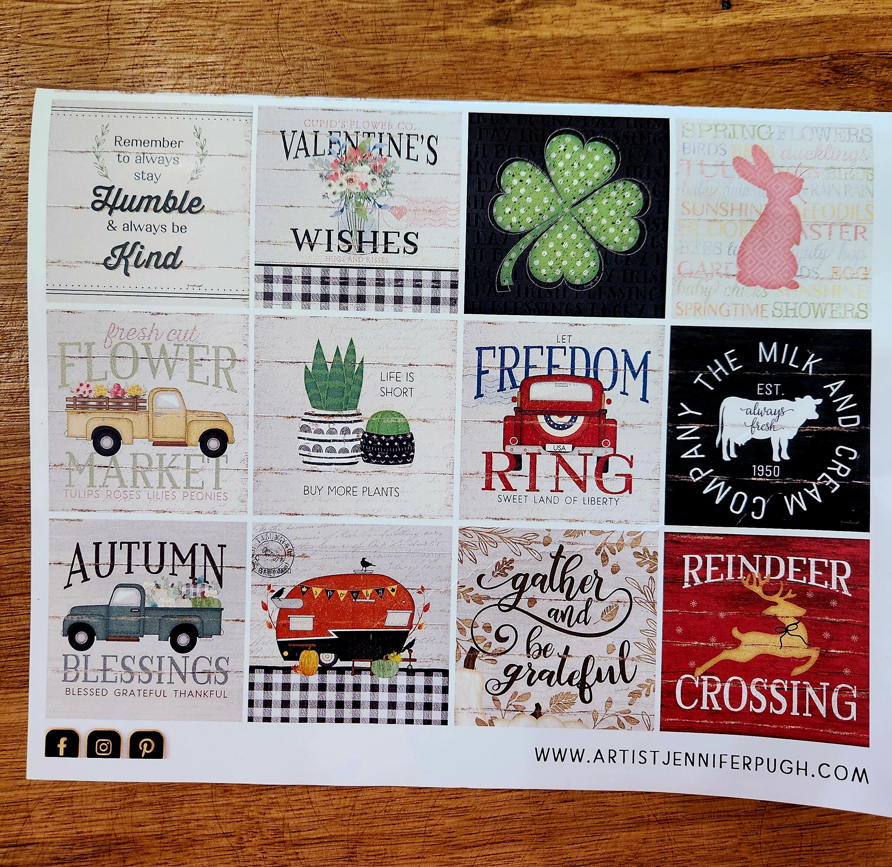 2x2 Seasonal/holiday Magnets for Your Decor Truck - Etsy
