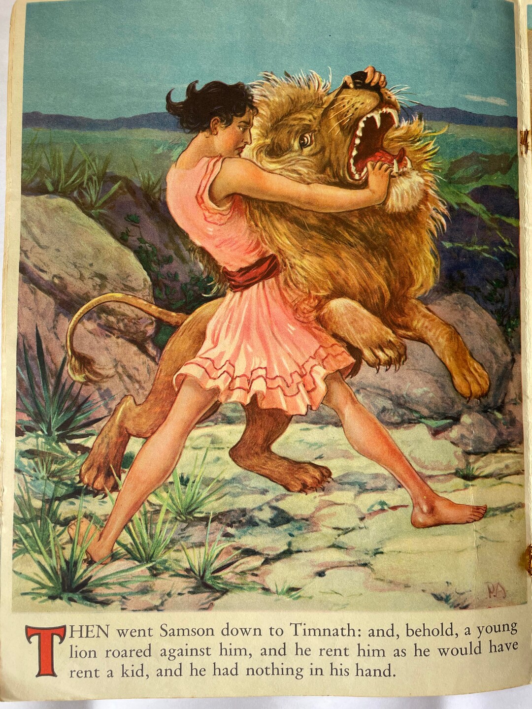 Vintage Biblical Print of Samson and Ruth - Etsy