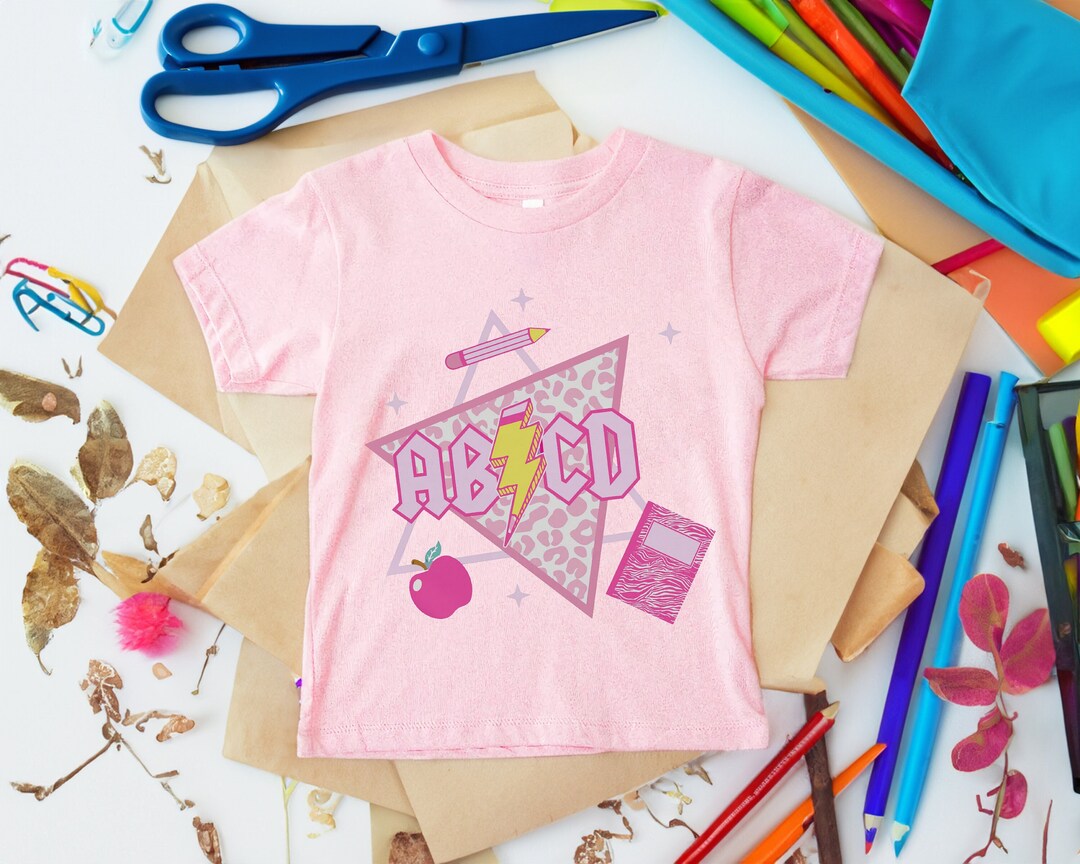 ABCD Shirt, Back to School Shirt for Girls, Pink Shirt, Retro Tee for ...