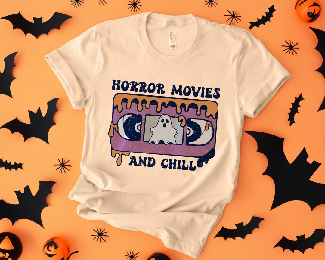 Horror Movie And Chill Shirt, Halloween Shirt, Retro Ghost Hoodie ...