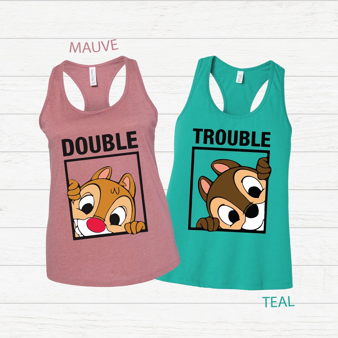 Chip and Dale Tank Top, Double Trouble Shirt, Disney Couple Tank ...