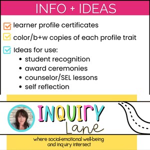 IB PYP Learner Profile Award Certificates Social Emotional Learning - Etsy