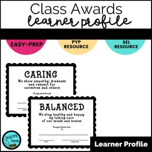 IB PYP Learner Profile Award Certificates Social Emotional Learning - Etsy