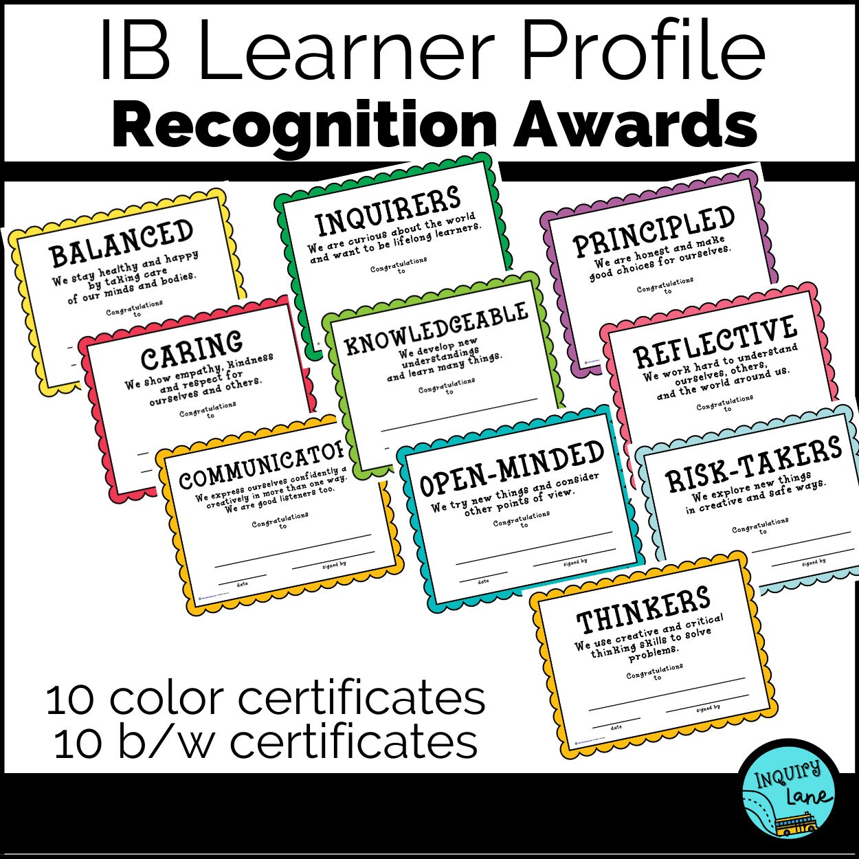 IB PYP Learner Profile Award Certificates Social Emotional Learning - Etsy