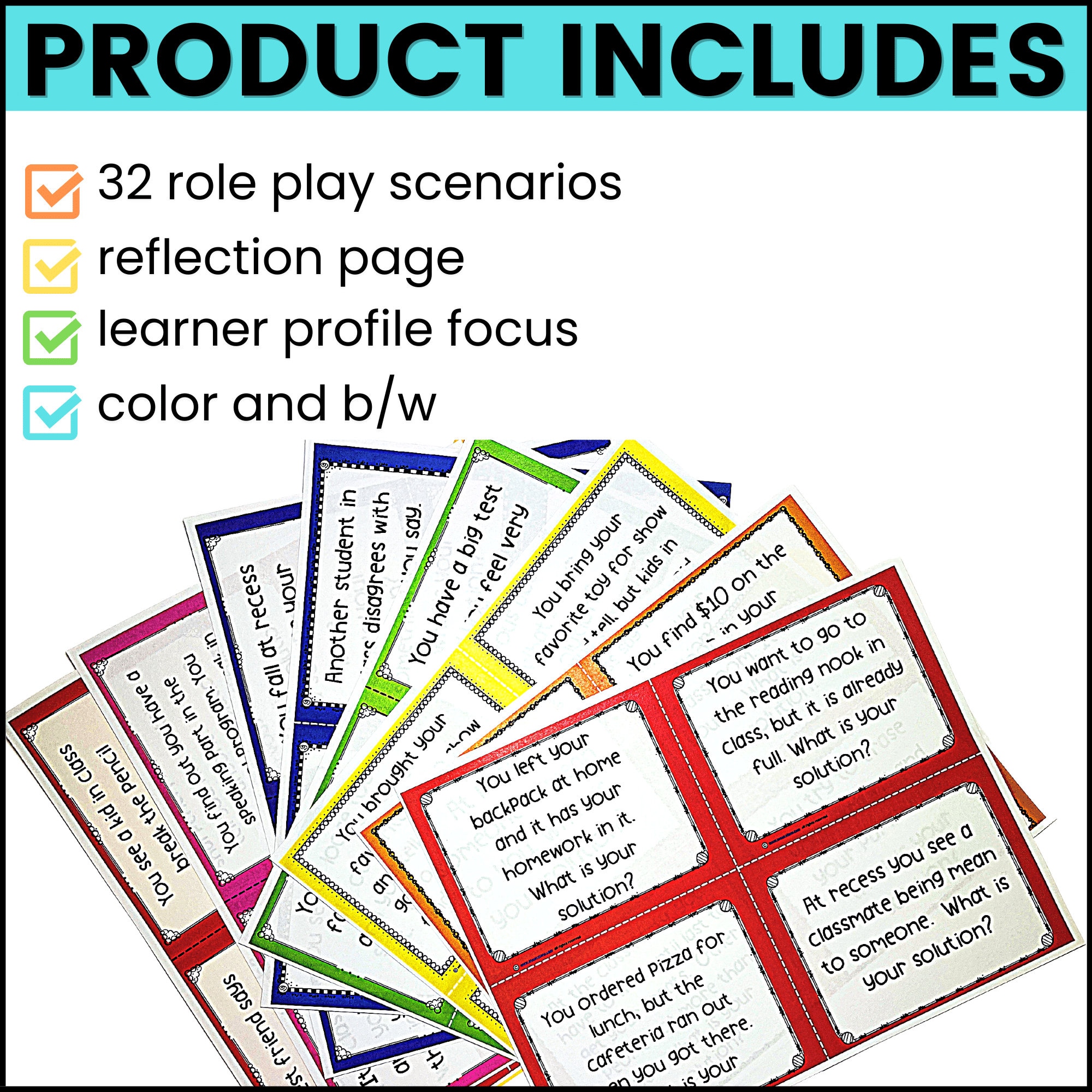 Tarjetas De Juego De Roles Para Estudiantes TEA Role Playing Juego