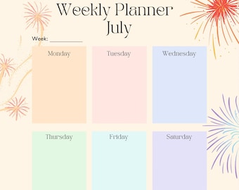 Weekly Planner Printable Not Dated - Etsy