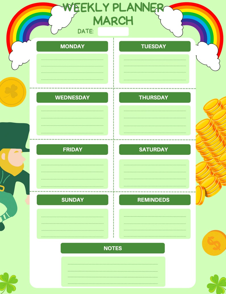 Weekly Planner for All Months of the Year, Themed for Holidays, Not ...