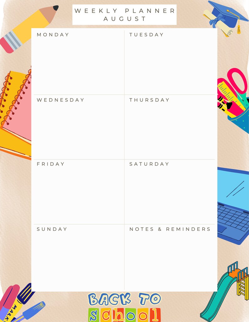 Weekly Planner for All Months of the Year, Themed for Holidays, Not ...