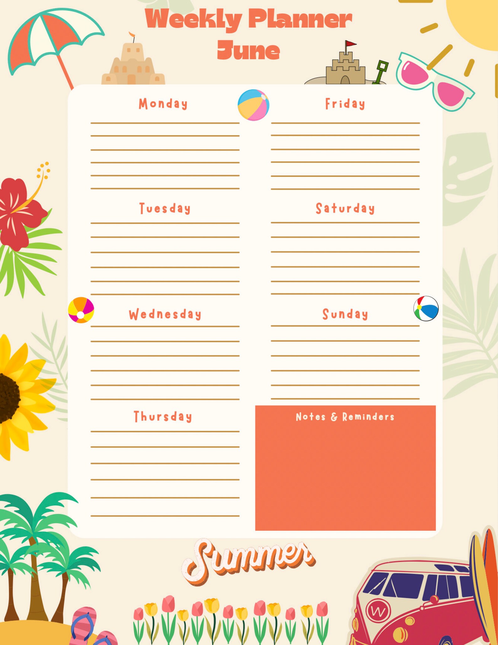 Weekly Planner for All Months of the Year, Themed for Holidays, Not ...