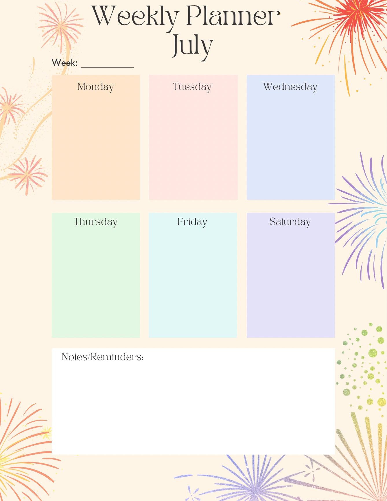 Weekly Planner for All Months of the Year, Themed for Holidays, Not ...