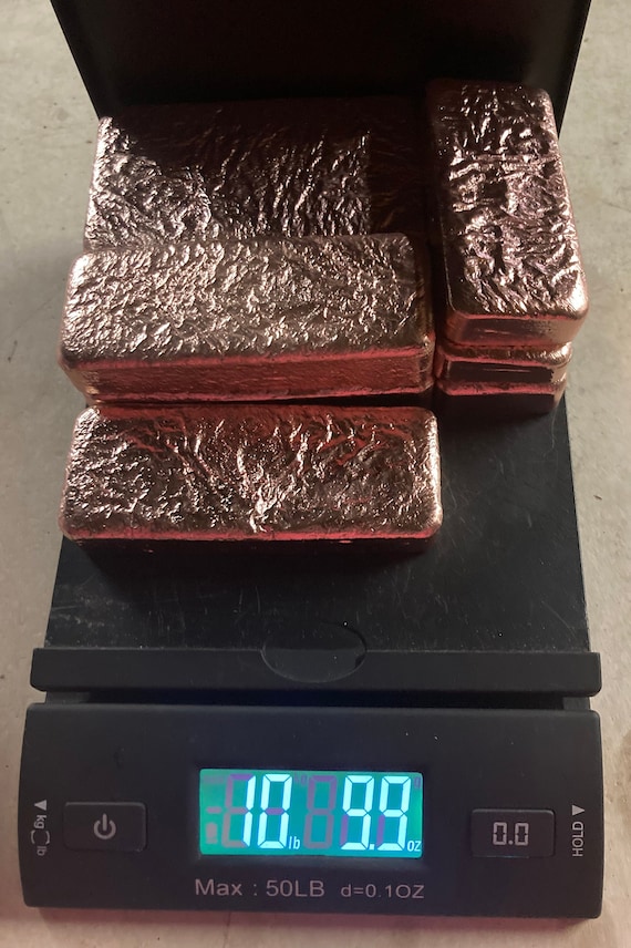 10 Lbs Copper Ingots / Copper Bullion / Copper Bars - Etsy