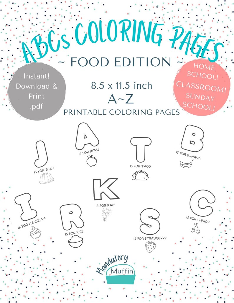Coloring Pages Printable Coloring Pages Abcs Coloring Page - Etsy