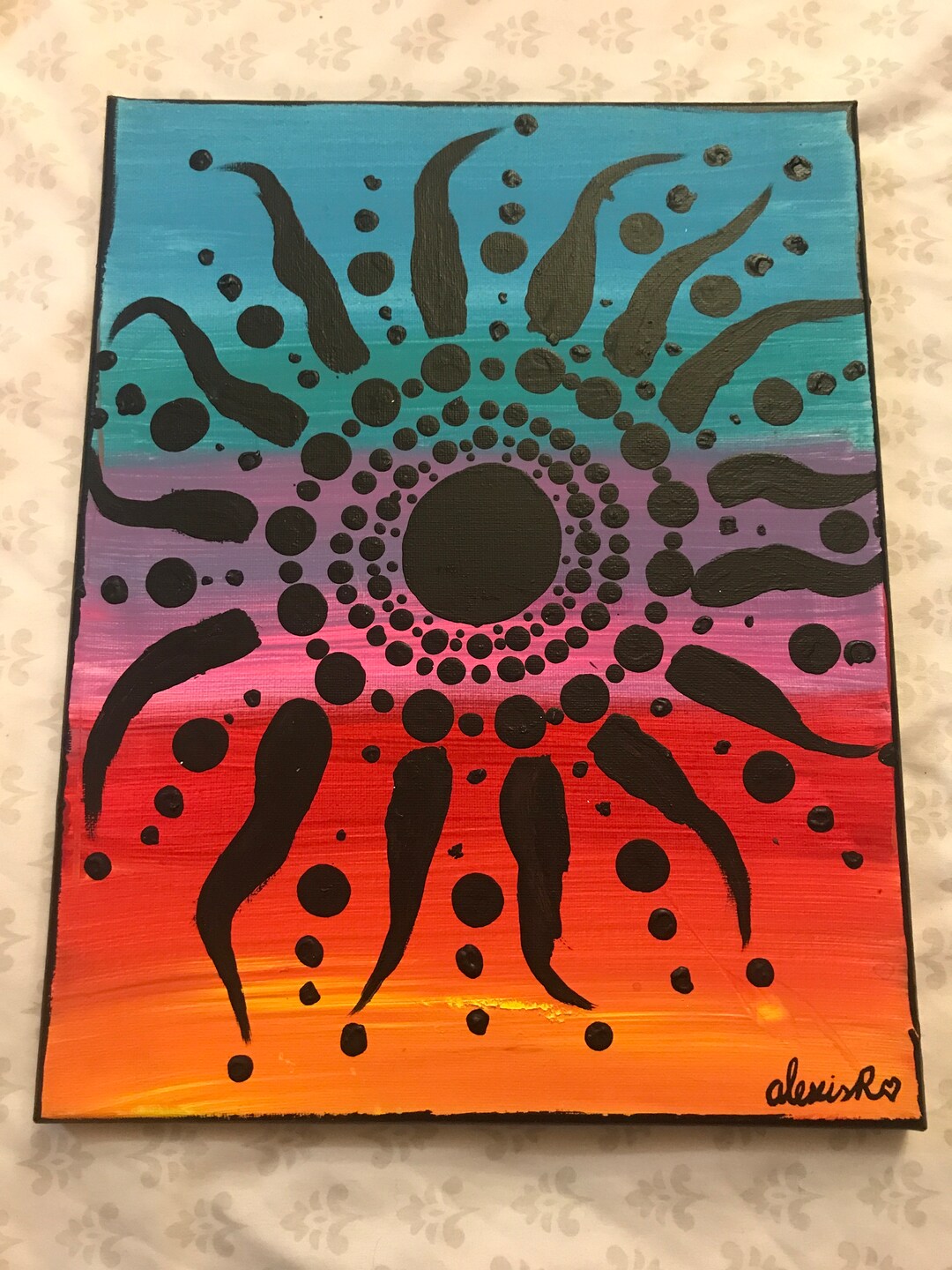 Psychedelic Sun Dot Painting - Etsy