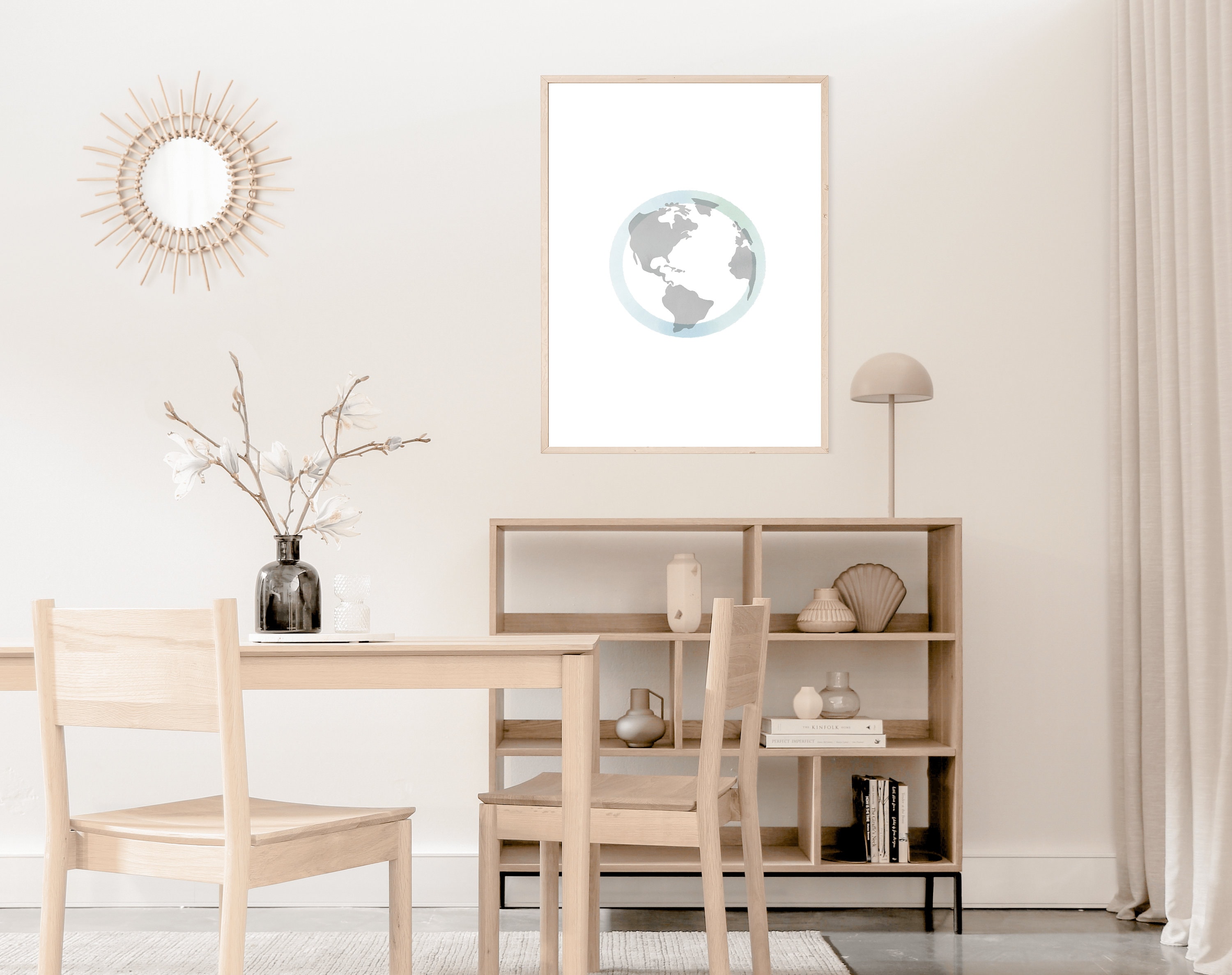 Earth Art/ Printable Art / Watercolor Print/ Watercolor Earth Print - Etsy