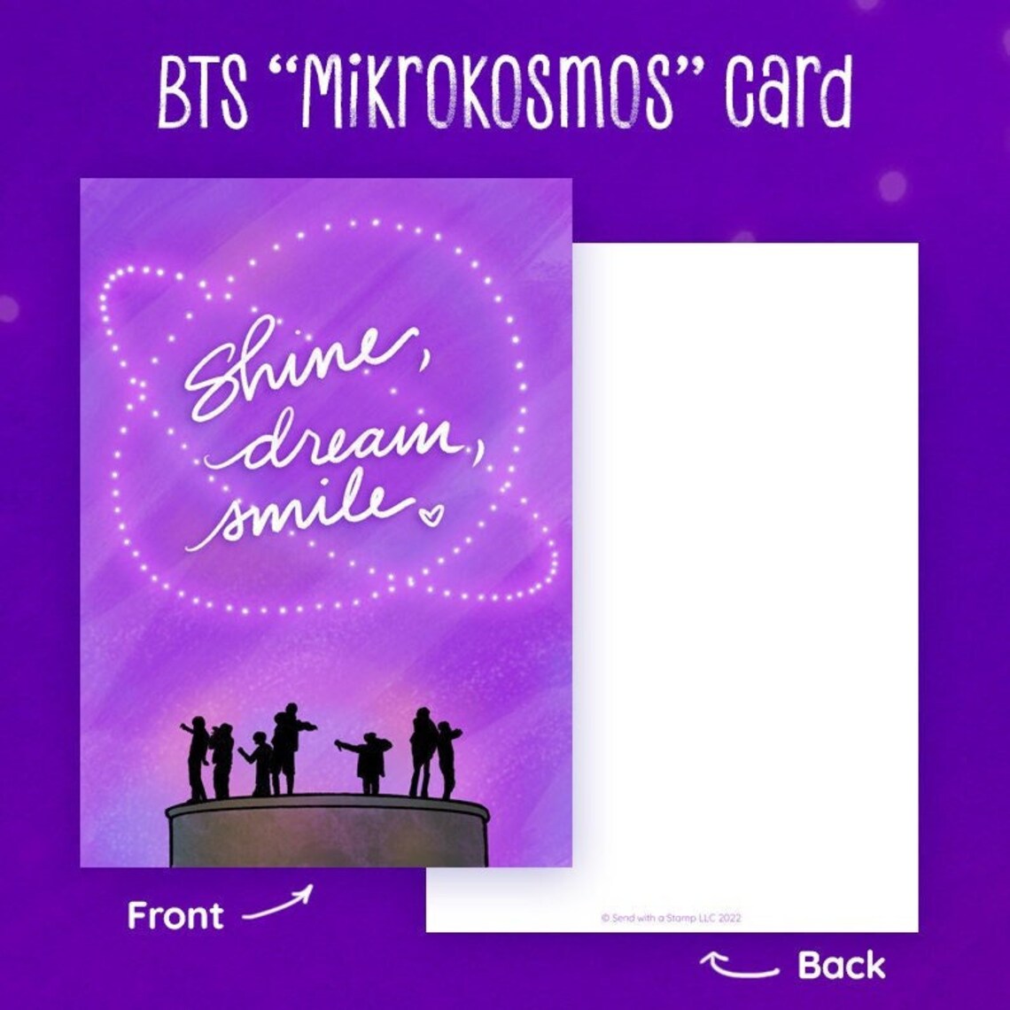 BTS mikrokosmos Blank Greeting Card Btsxarmy BTS Shine Dream Smile ...