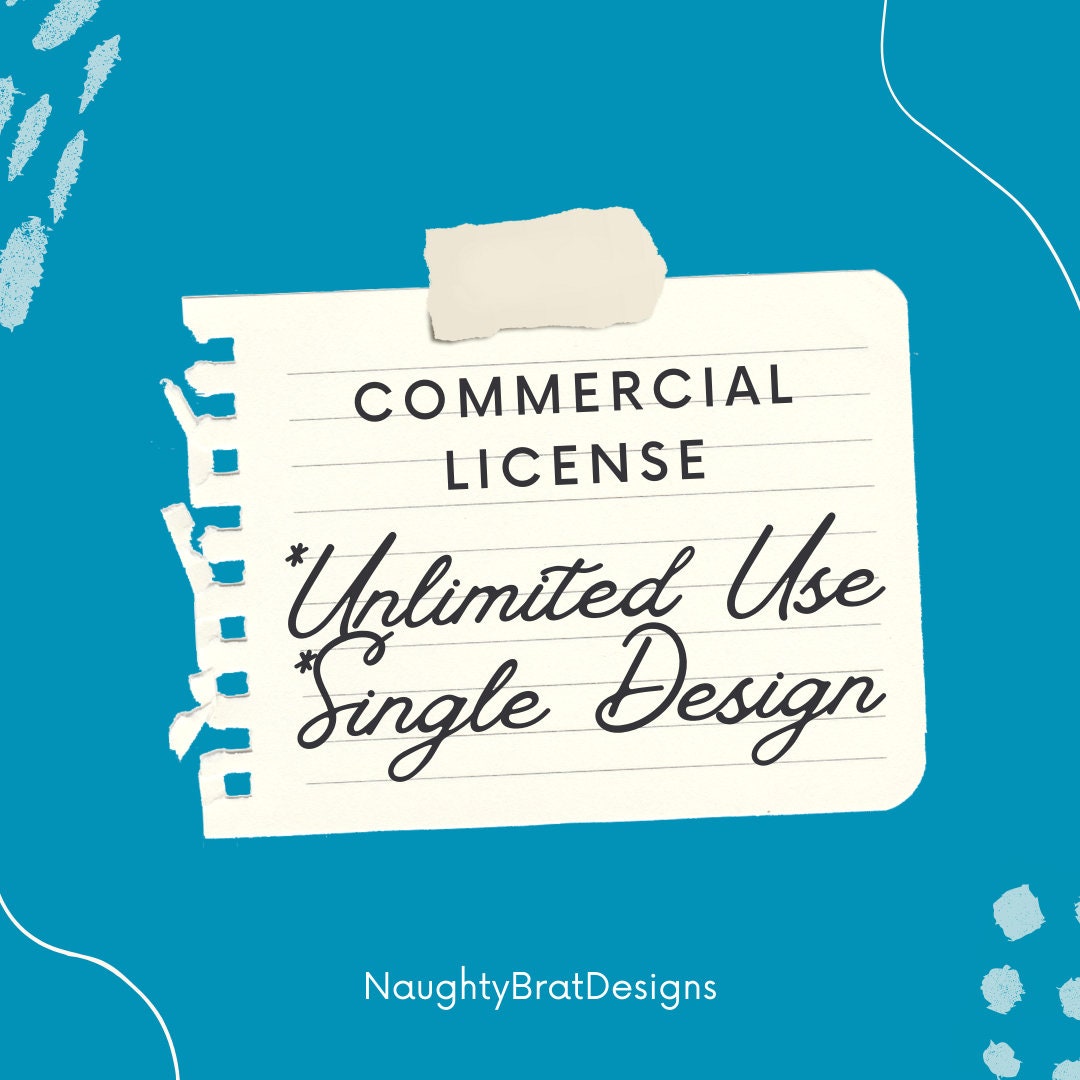 Commercial License, Commercial Use, Unlimited Use, Single Design - Etsy