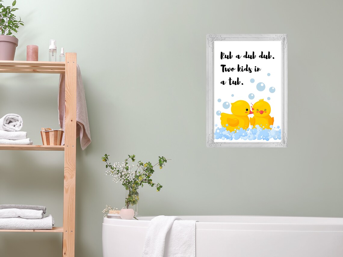 Cute Rubber Duck Decor - Rub a Dub Dub - Ducks in Bathtub - Kids ...