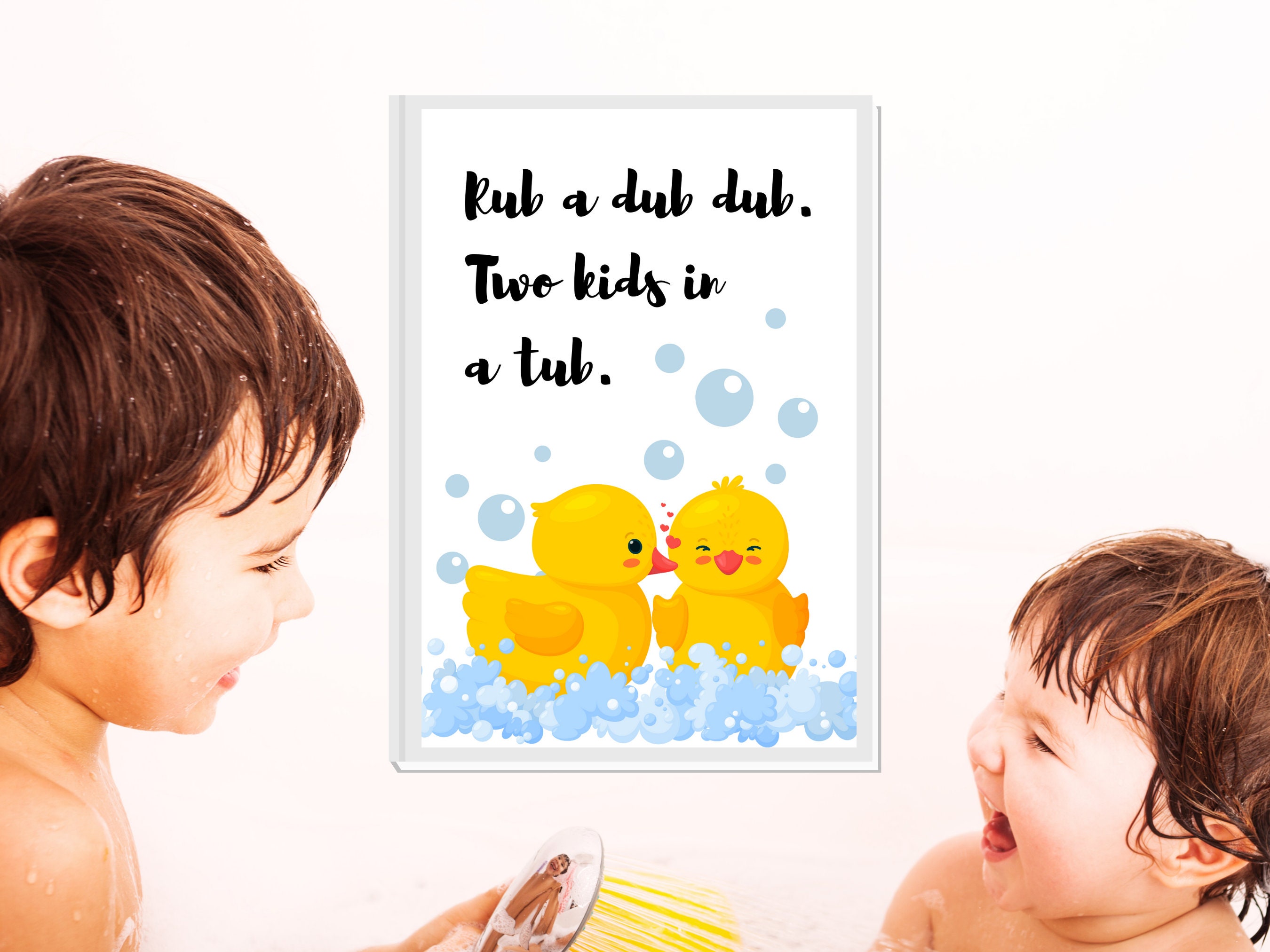 Cute Rubber Duck Decor - Rub a Dub Dub - Ducks in Bathtub - Kids ...