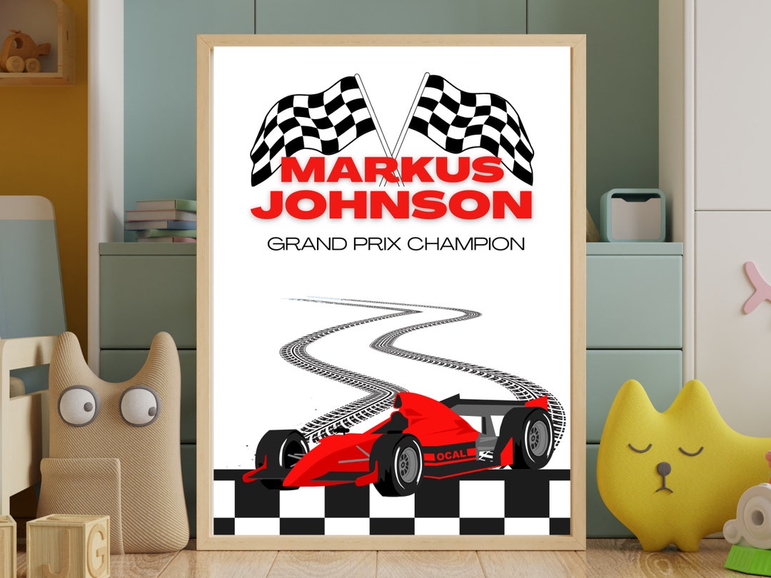 Personalized F1 Name Poster, Custom Formula 1 Name Sign, Formula 1 ...