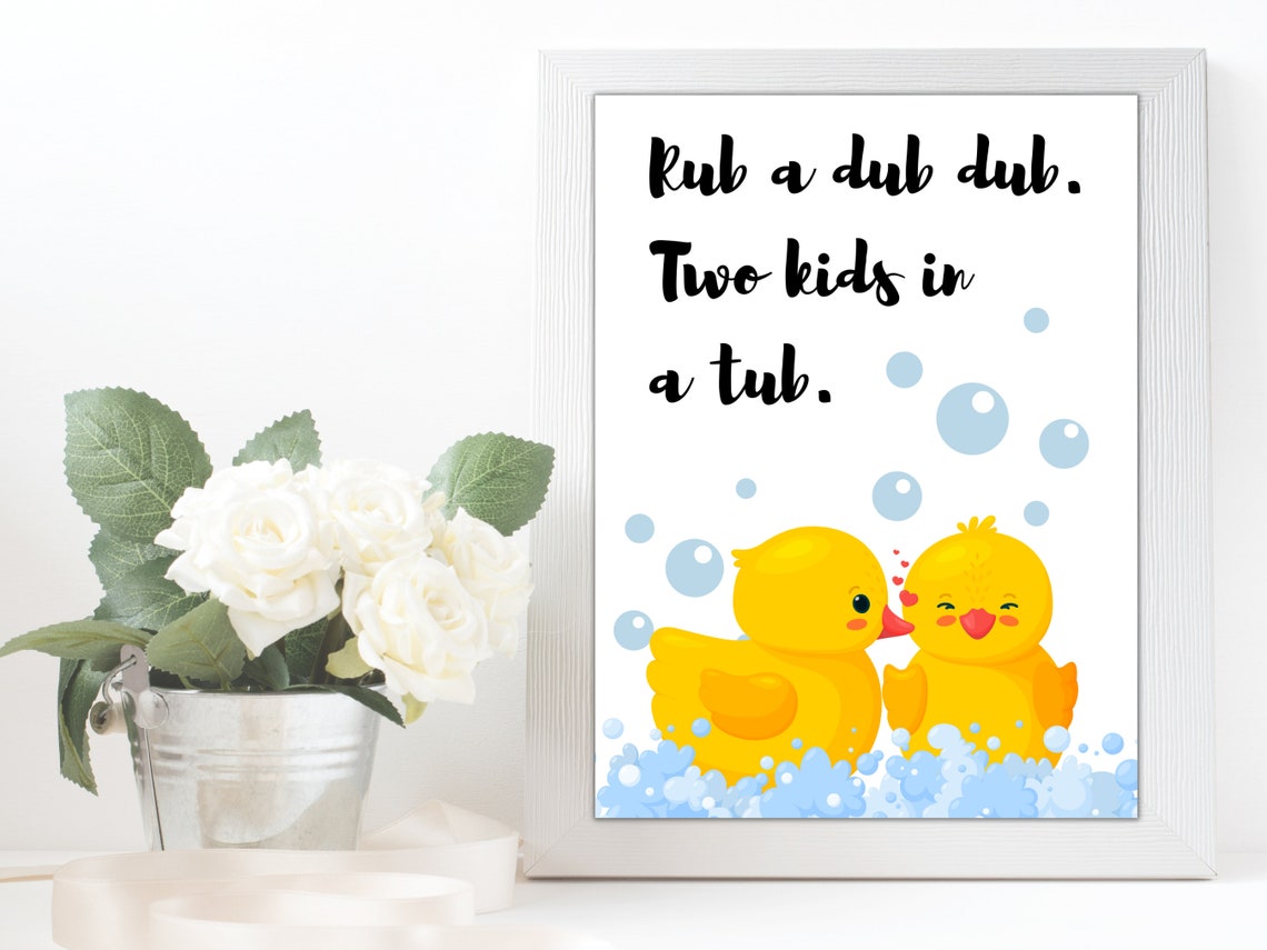 Cute Rubber Duck Decor - Rub a Dub Dub - Ducks in Bathtub - Kids ...