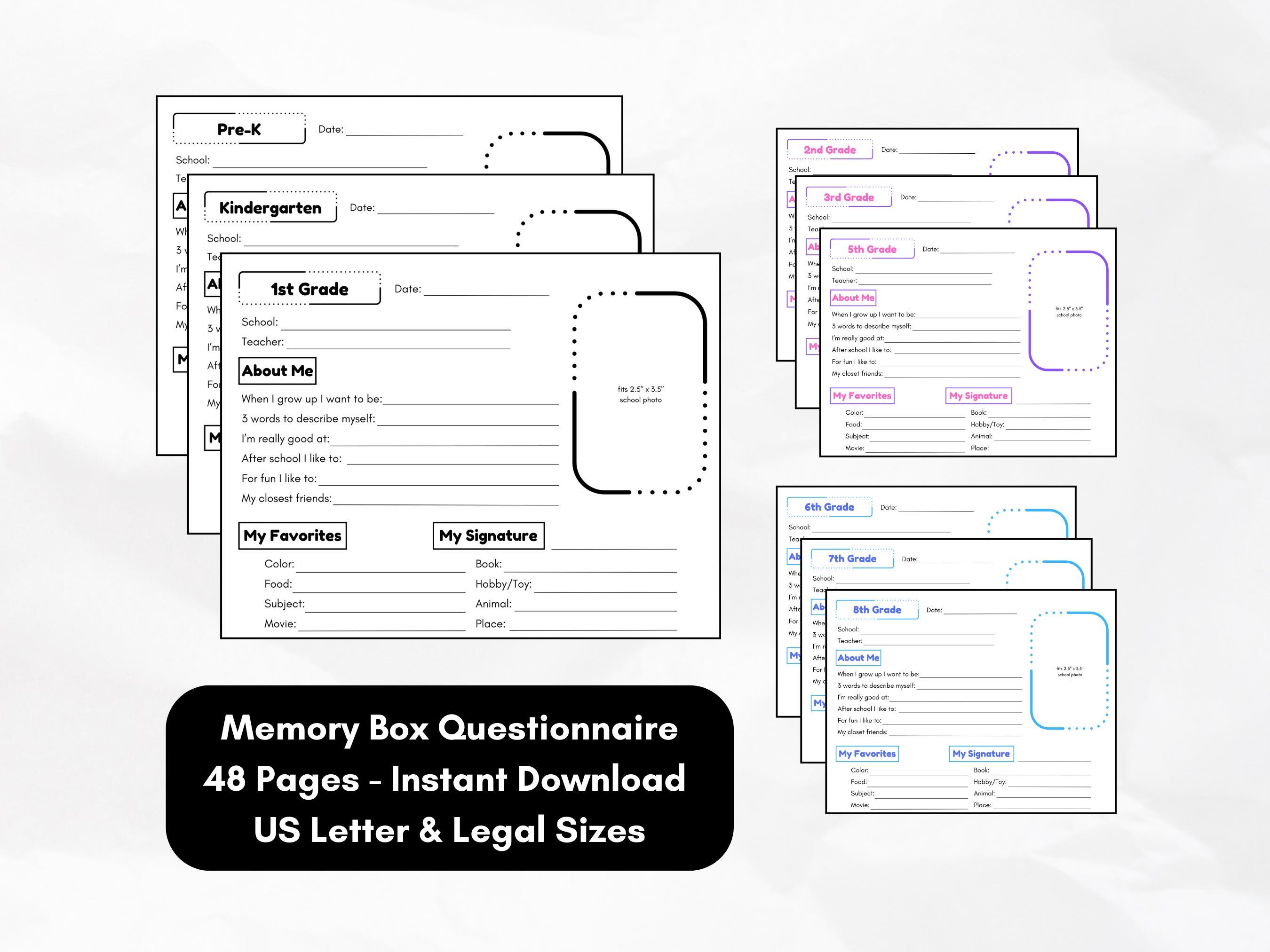 Memory Box Questionnaire, Memory Box, Printable Kids Interview ...