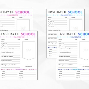 Back to School Printable, First Day of School Questionnaire, Last Day ...