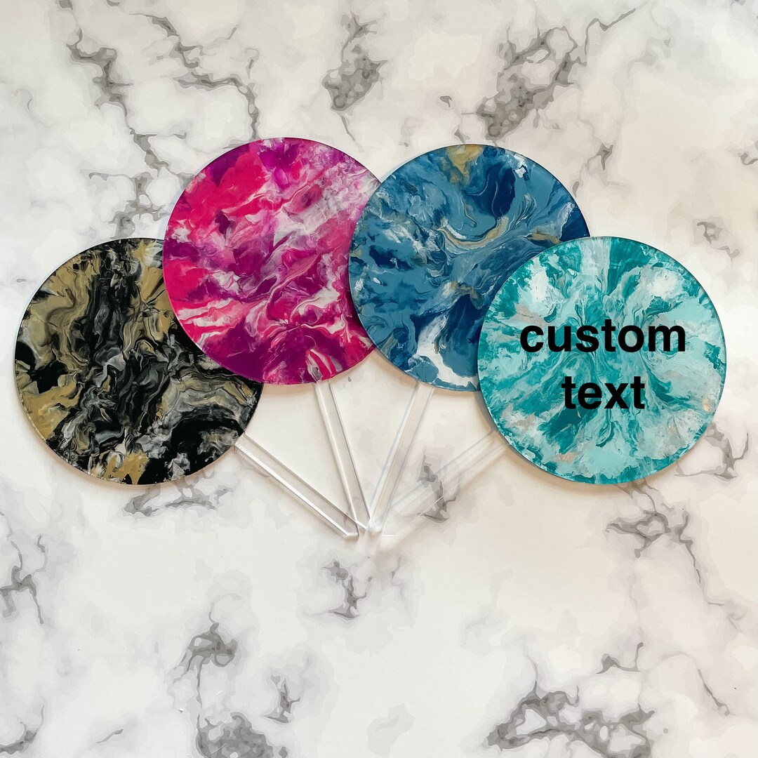 Custom Marble Acrylic Birthday Cake Topper Personalized Marble Acrylic ...