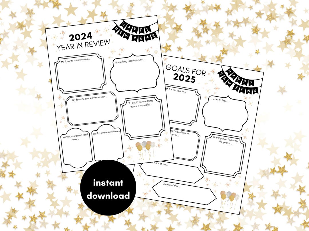 Kids New Years Goals, Kids Year in Review, Printable New Years ...