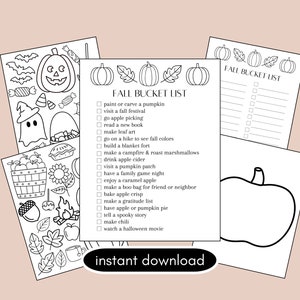 Fall Bucket List Printable, Fall Break Bucket List Template, Fall ...