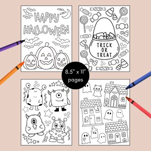 Printable Halloween Coloring Pages, Fall Coloring Sheet, Cute Coloring ...