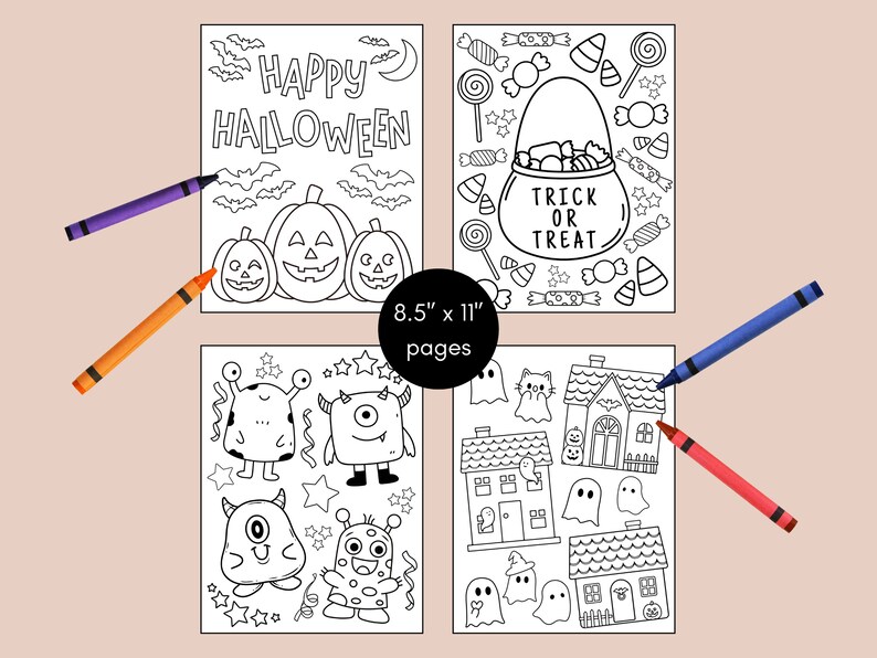 Printable Halloween Coloring Pages, Fall Coloring Sheet, Cute Coloring ...
